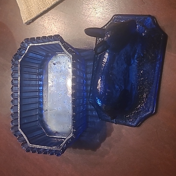 colbalt blue | Art | Vintage Blue Glass Rabbit Trinket Box Colbalt Blue ...